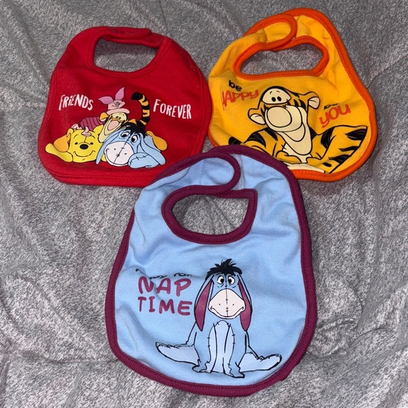 Disney | Accessories | Disney Pooh And Friends Baby Bib Set Red Yellow ...